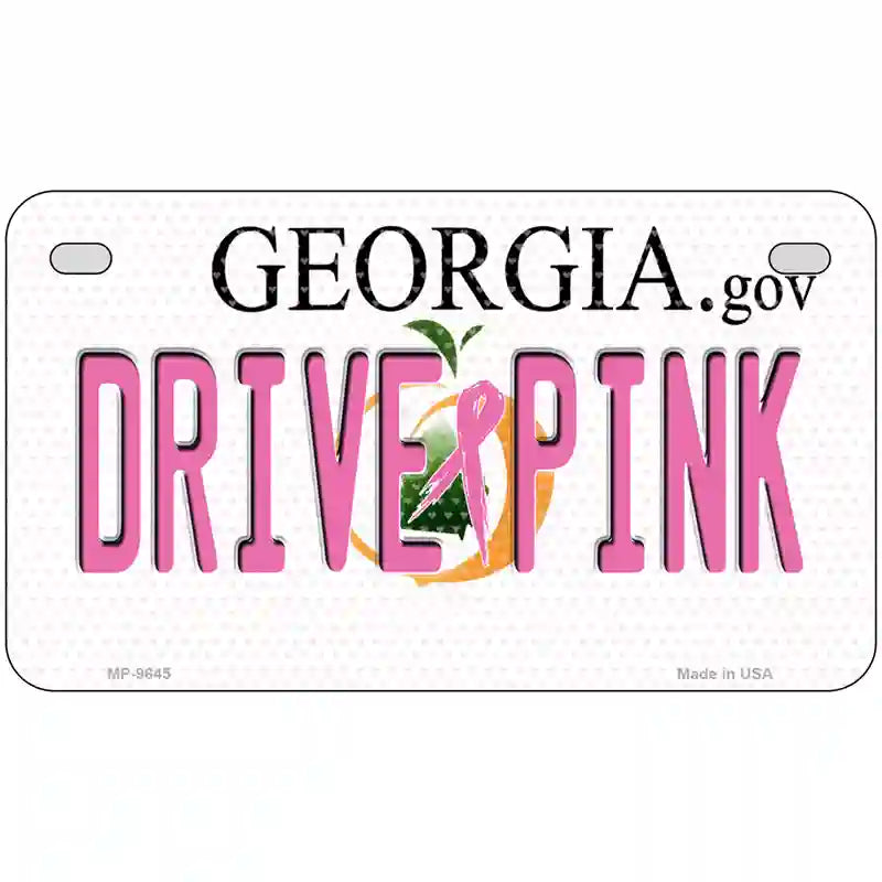 Drive Pink Georgia Novelty Metal License Plate 7" x 4" Motorcycle ...