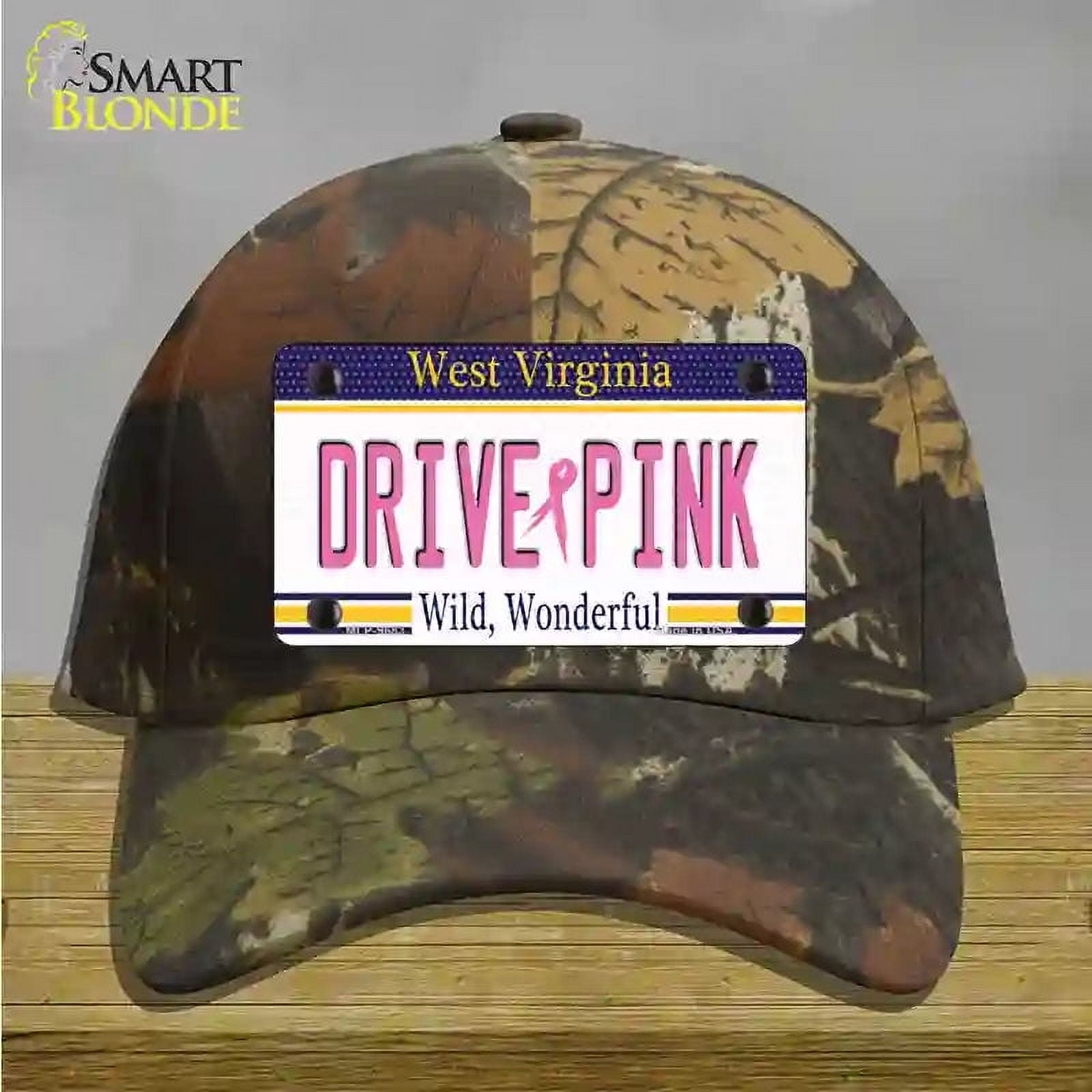 Drive Pink West Virginia Novelty License Plate Hat Cotton Camoflauge ...