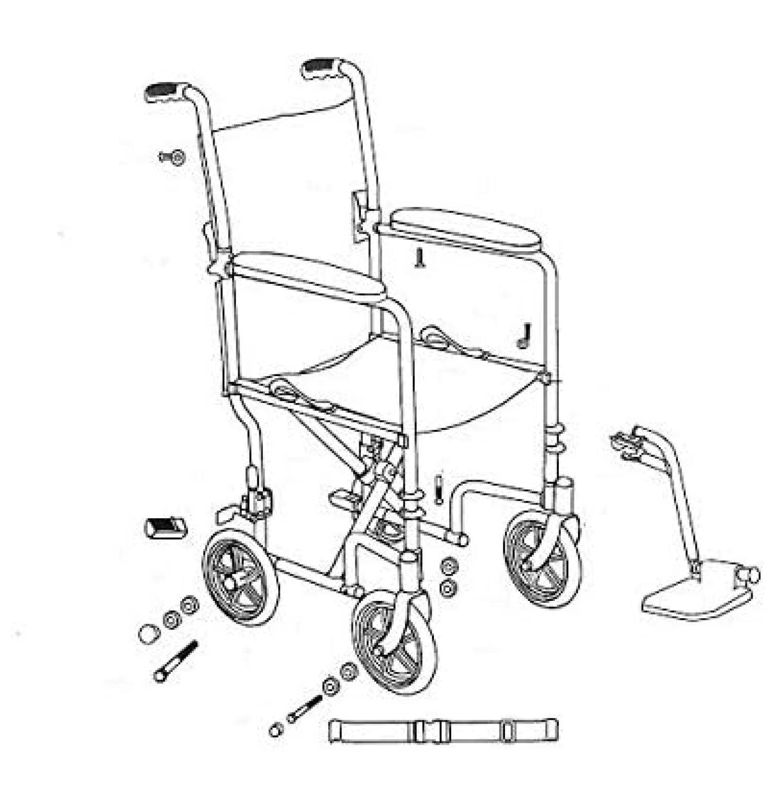 Drive Replacement Parts for Transport Chair ATC17 & 19 - Footrest ...