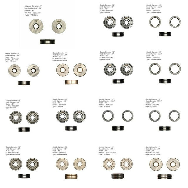 Drive Roll .023 .030 .035 .045 Knurled V U Groove Wire Feed For Mig ...