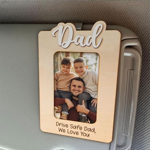 Drive Safe Daddy Car Visor Picture Frame, Happy Father's Day 2025 Visor ...