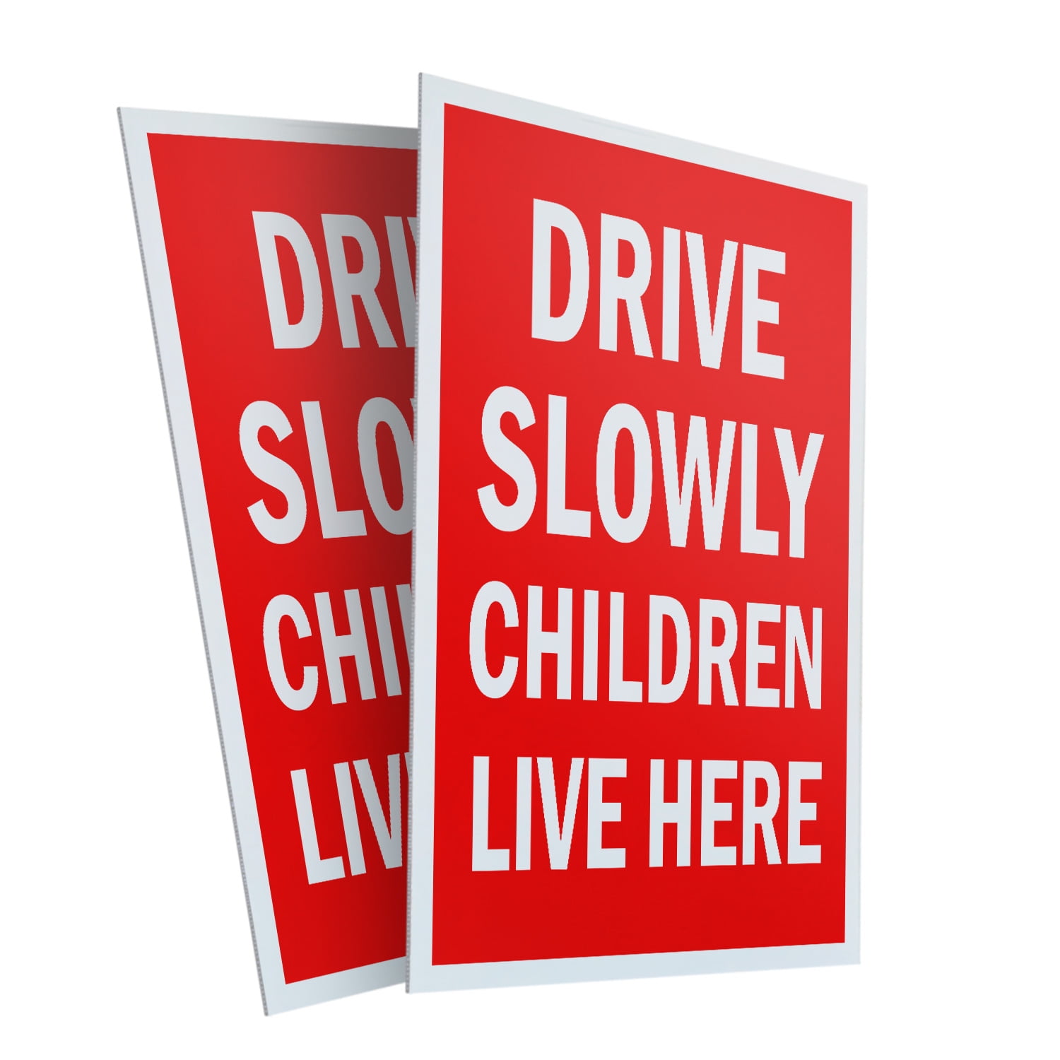 Drive Slowly Children Live Here (2-PACK) 24" x 36" Plastic Signs | Sign ...