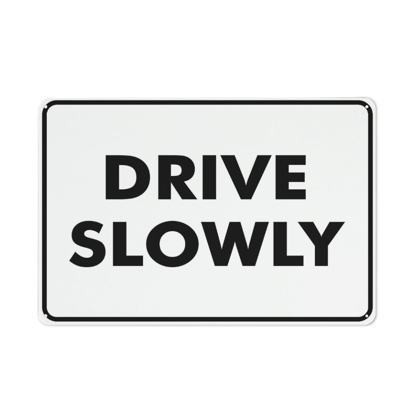 Drive Slowly Sign 12 X 8 Inch Metal Sign, Rustproof Aluminum ...