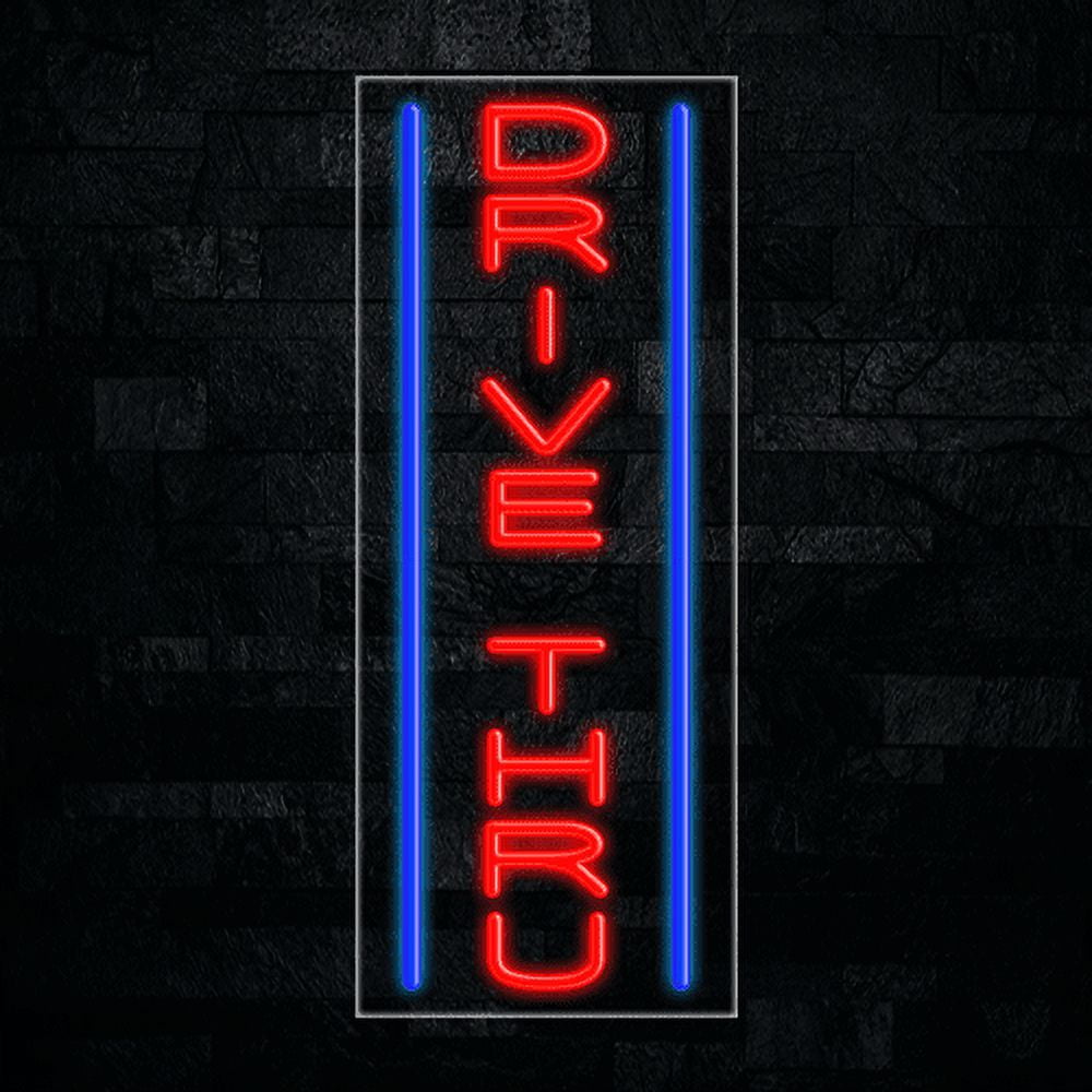 Drive Thru LED Neon Sign 12"L x 30"H #31543 - Walmart.com