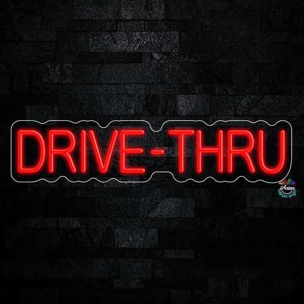 Drive Thru LED Neon Sign 27"L x 6"H #32237 - Walmart.com