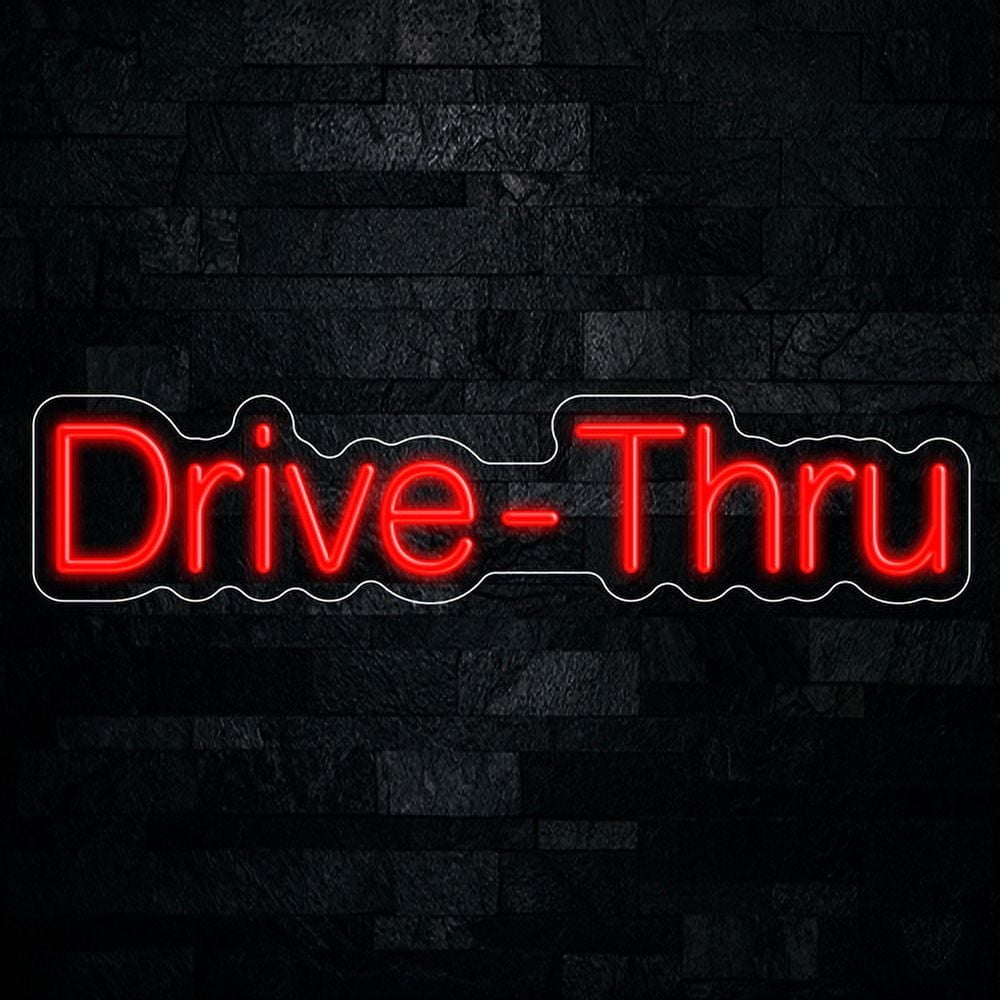 Drive Thru LED Neon Sign 27"L x 6"H #33070 - Walmart.com