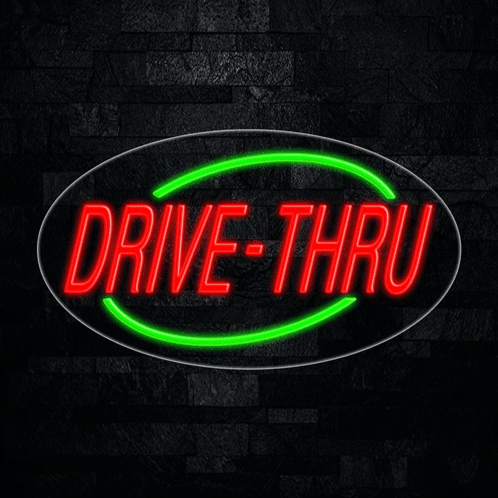 Drive Thru LED Neon Sign 28"L x 16"H #34037 - Walmart.com