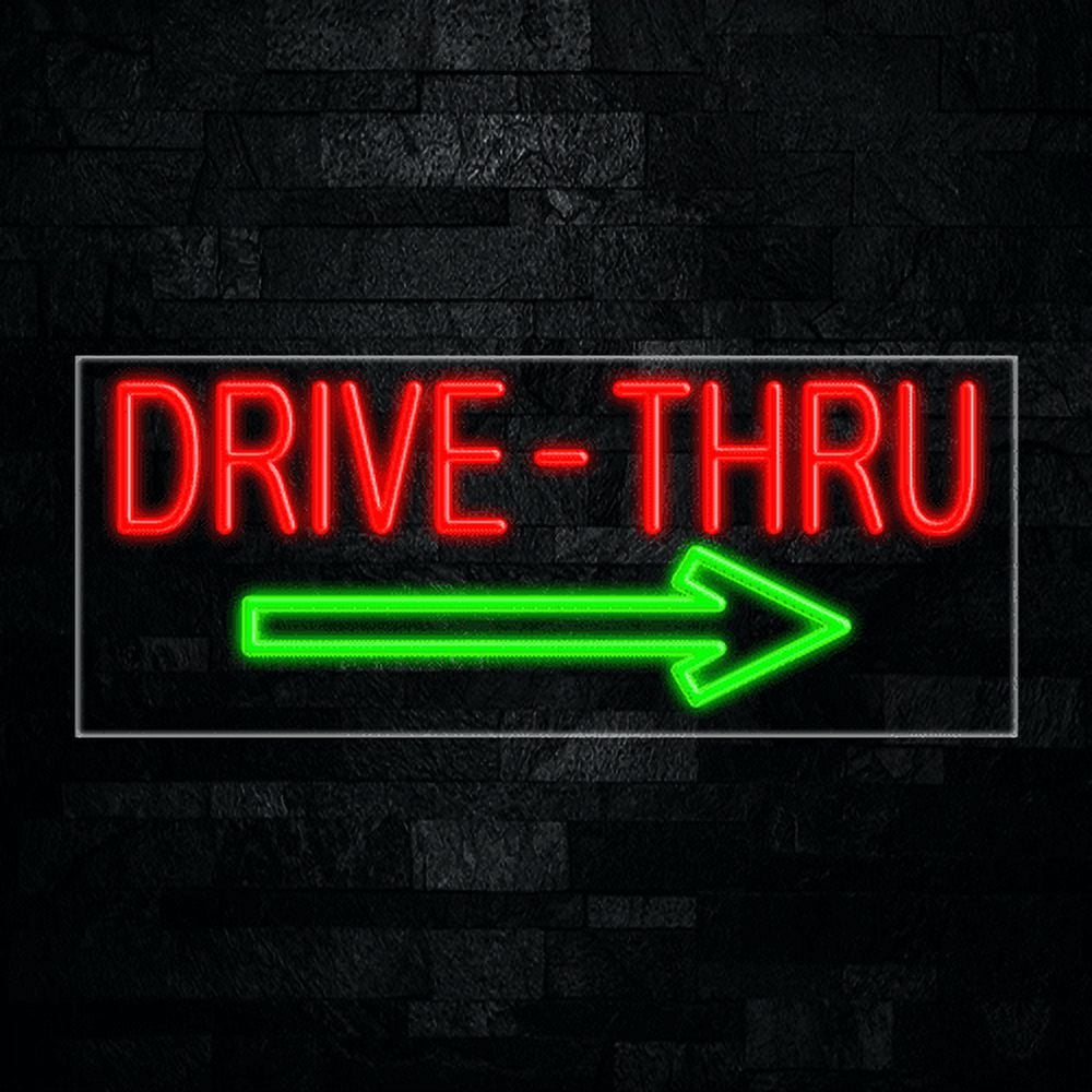 Drive Thru-LED Neon Sign 30"L x 12"H #30540 - Walmart Business Supplies