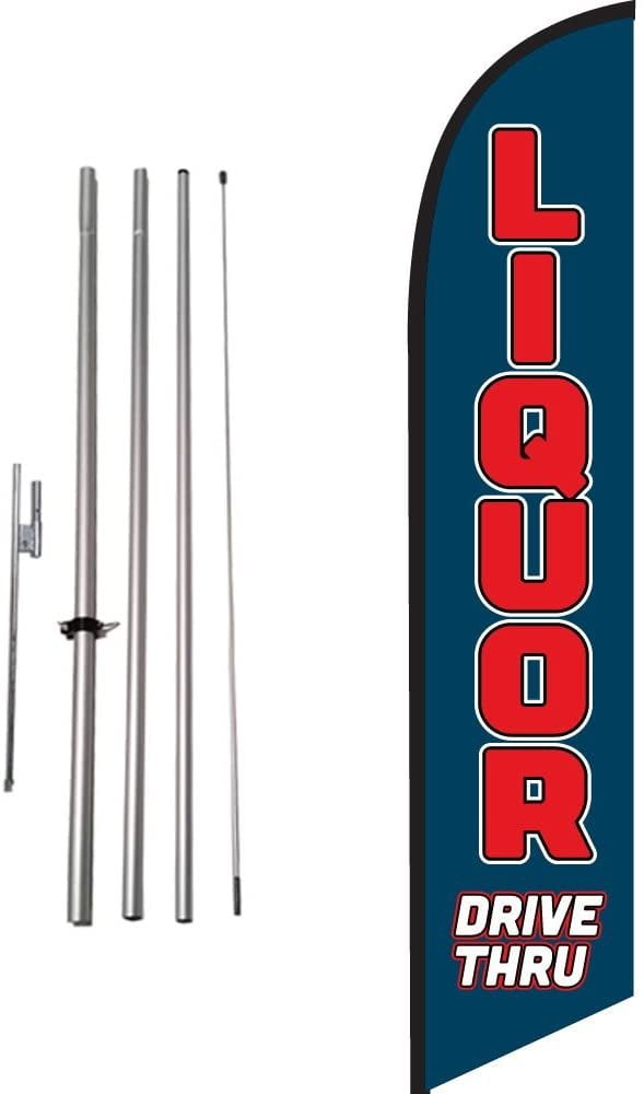 Drive Thru Liquor Mart Advertising Feather Banner Swooper Flag Sign ...