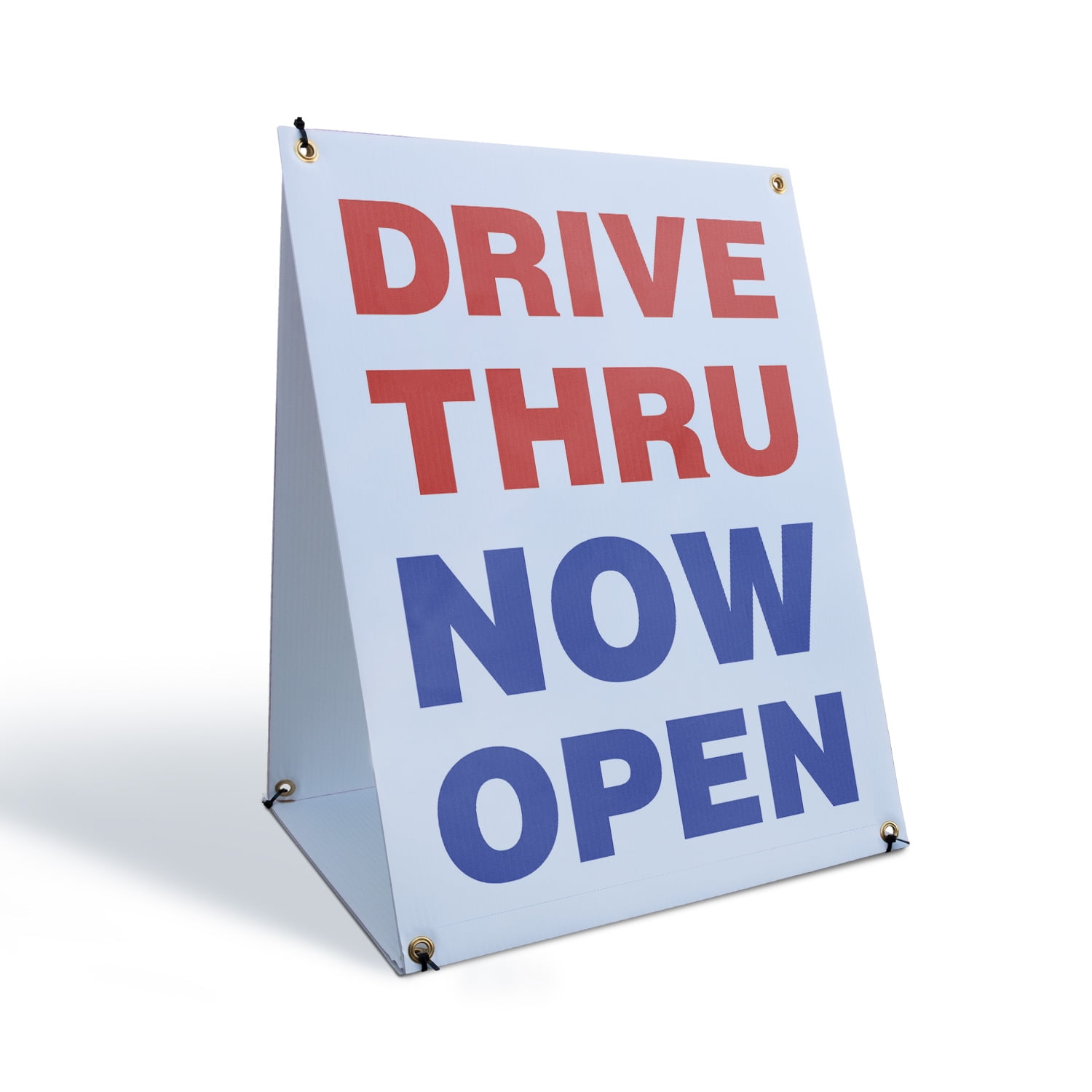 Drive Thru Now Open Sidewalk Sign 18 Inch x 24 Inch A-Frame Images On ...