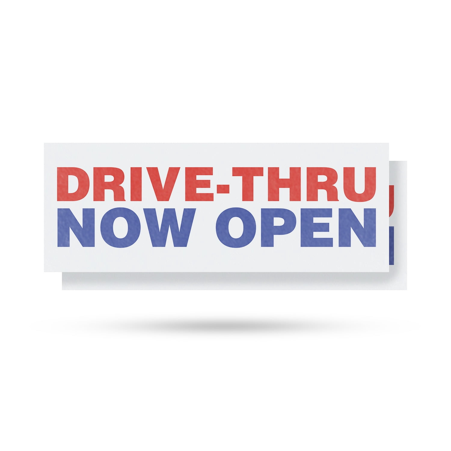 Drive Thru Now Open Vinyl Decal 2 Pack of 24 Inch x 9 Inch Weatherproof ...