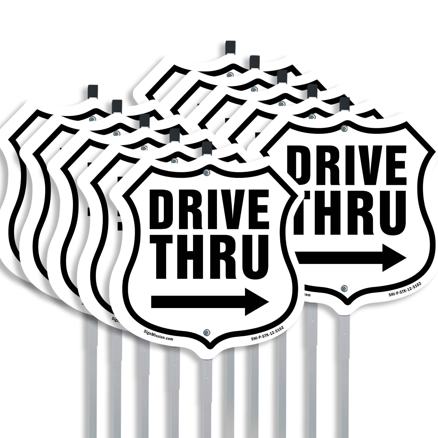 Drive Thru Right Arrow (10 Pack) 12 inch X 12 inch Shield Shaped ...