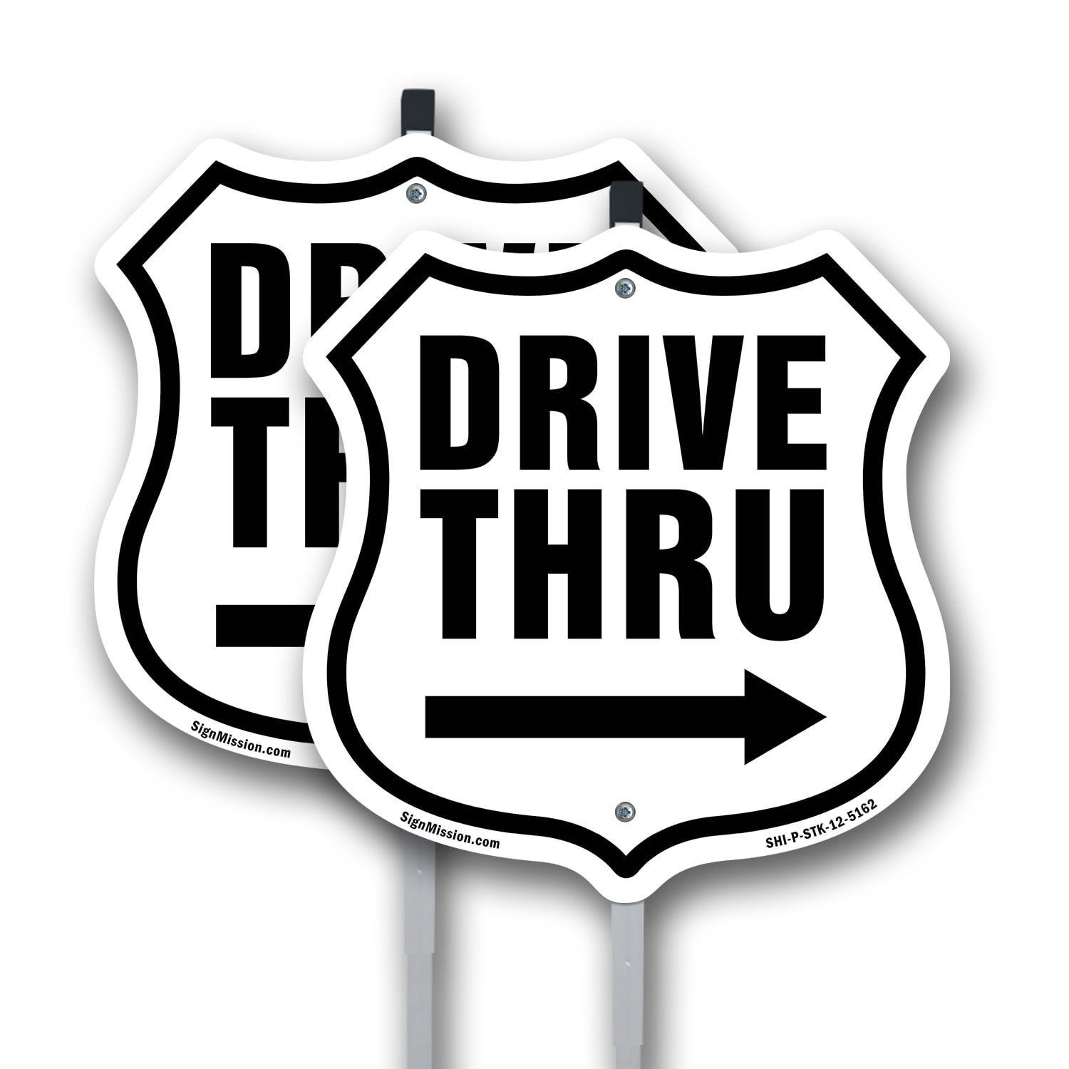 Drive Thru Right Arrow (2 Pack) 12 inch X 12 inch Shield Shaped Rust ...
