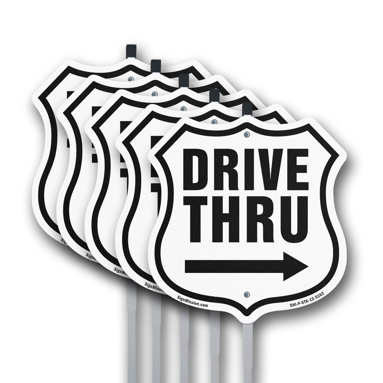 Drive Thru Right Arrow (5 Pack) 12 inch X 12 inch Shield Shaped ...