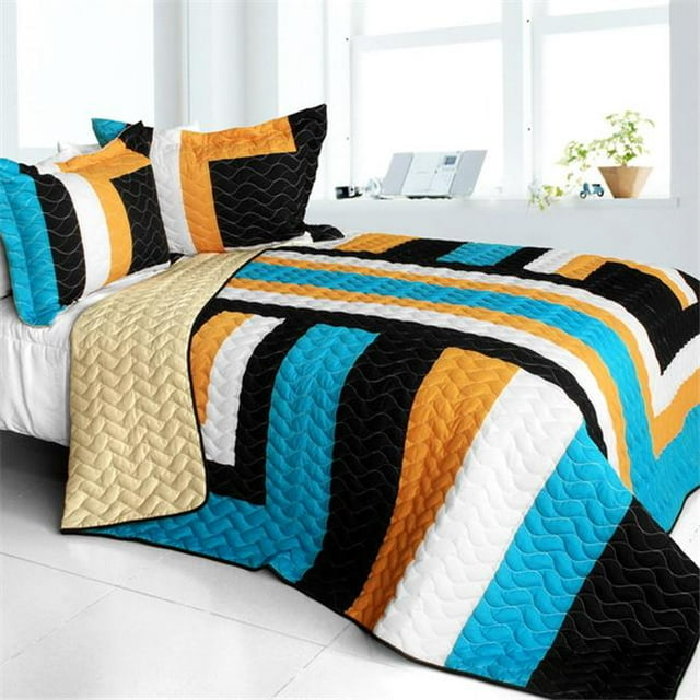 Drive Till Dawn - 3 Pieces Vermicelli - Quilted Patchwork Quilt Set ...
