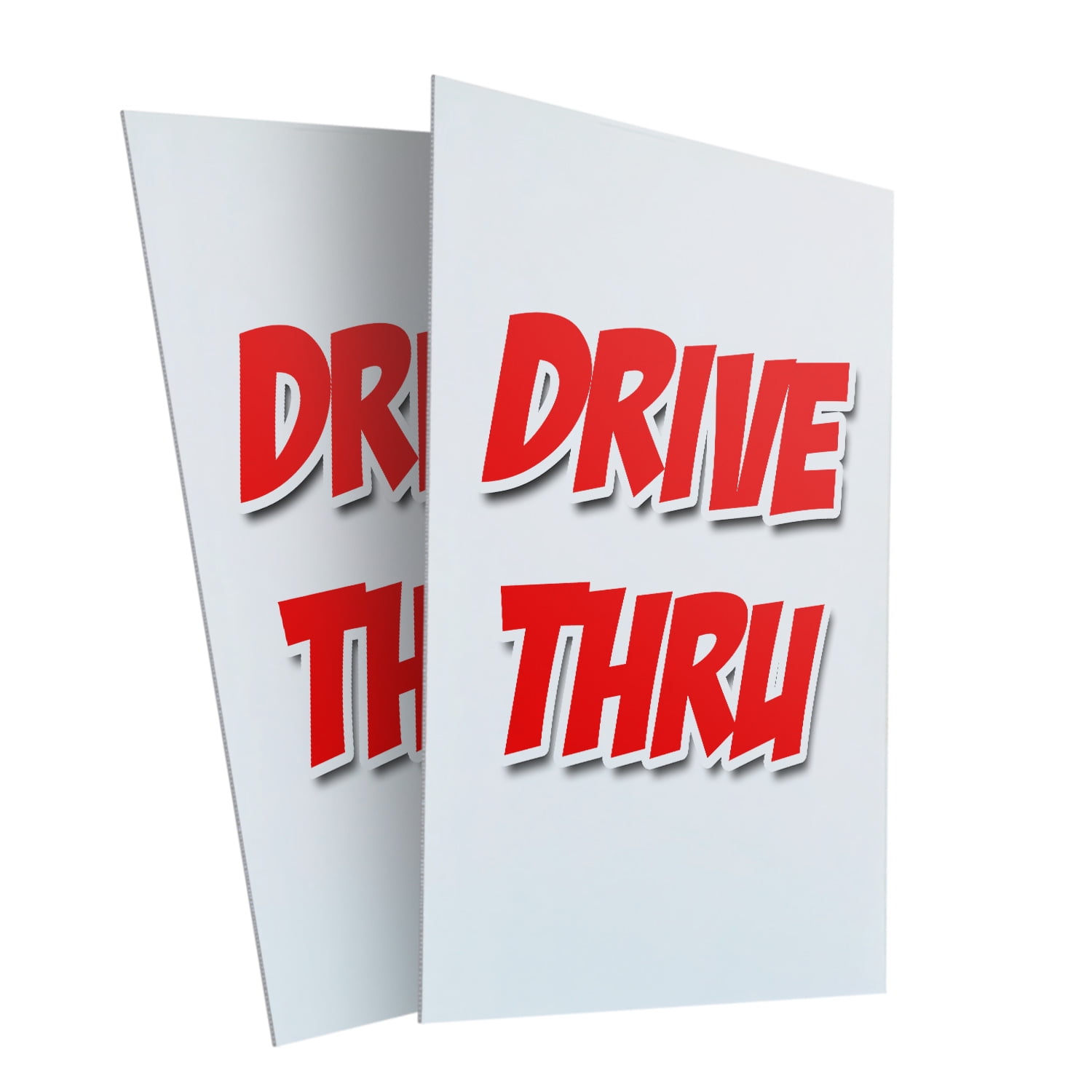 Drive-thru (2-PACK) 24" x 36" Plastic Signs | Sign Insert 4mm ...