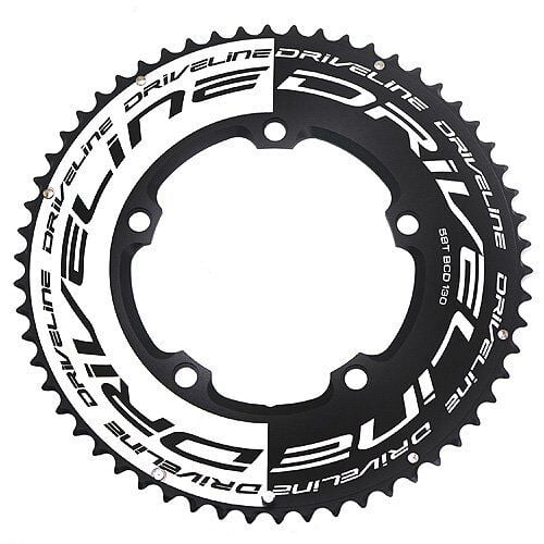 Driveline AL7075 Road Bike Bicycle TT Chainring 58T, BCD 130mm , Black ...