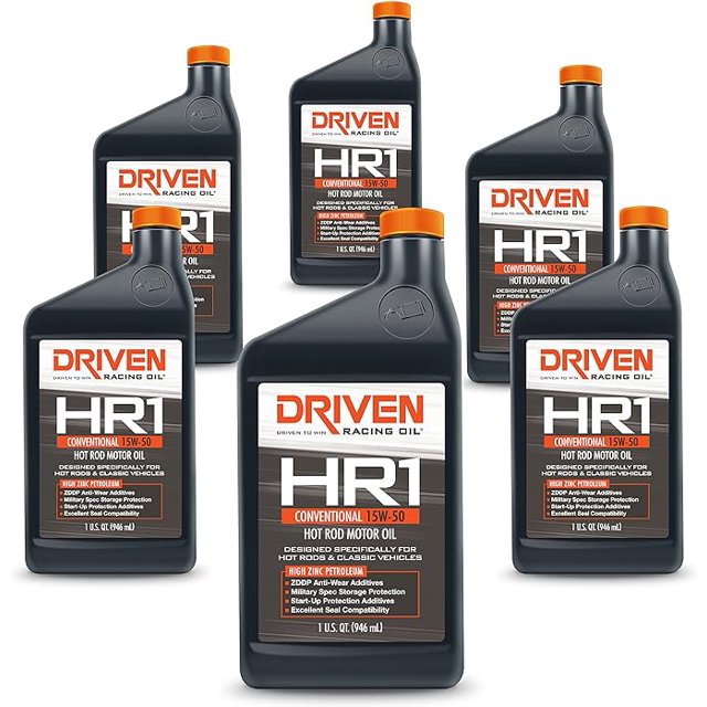 Driven HR1 15w-50 Hot Rod Oil - High ZDDP Zinc Conventional Motor Oil ...