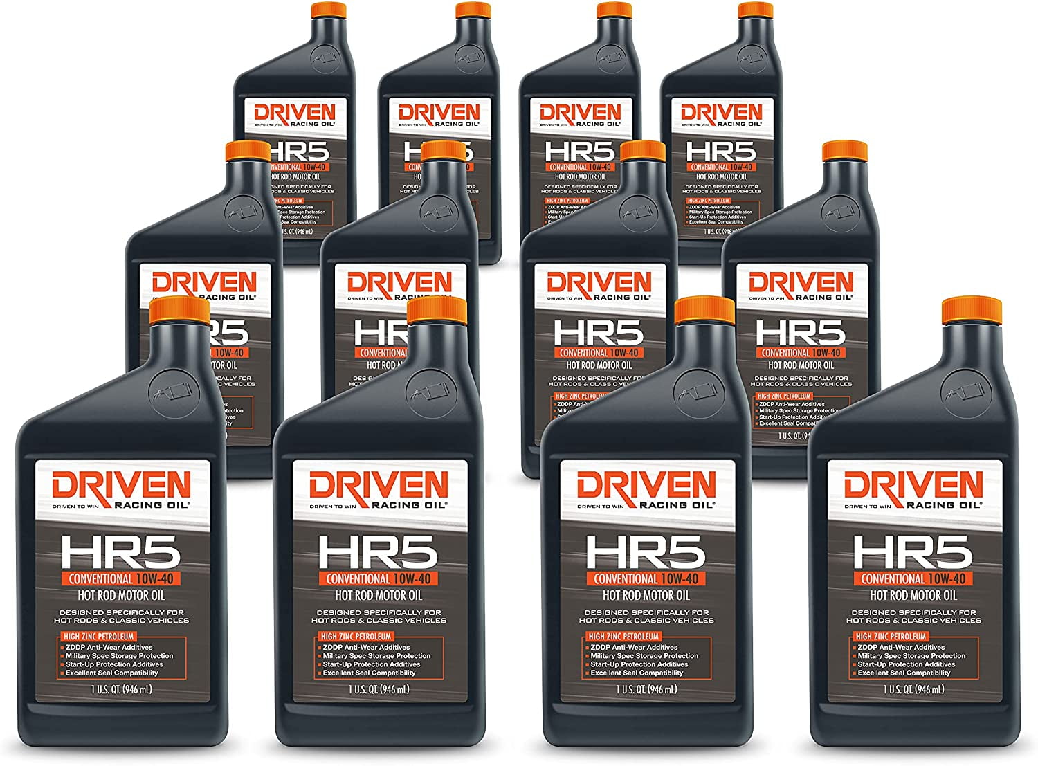 Driven Racing Oil HR-5 Hot Rod Conventional 10w-40 Motor Oil (12 Quarts ...