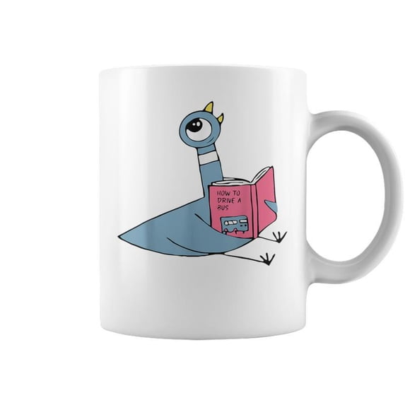 Driven To Read Pigeon Library Reading Books Reader Coffee Mugs ...