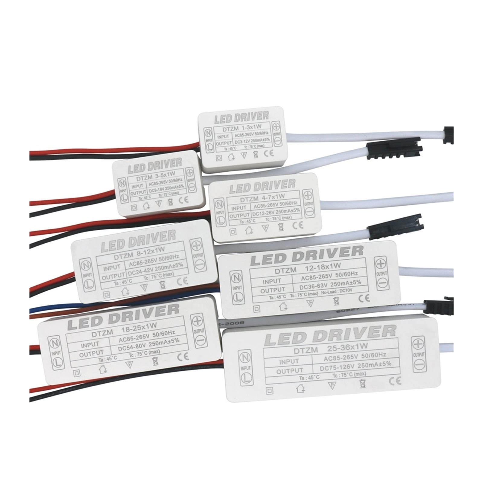 Driver 250mA LED 1-3W 3-5W 4-7W 8-12W 12-18W 18-25W 25-36W LED Power ...