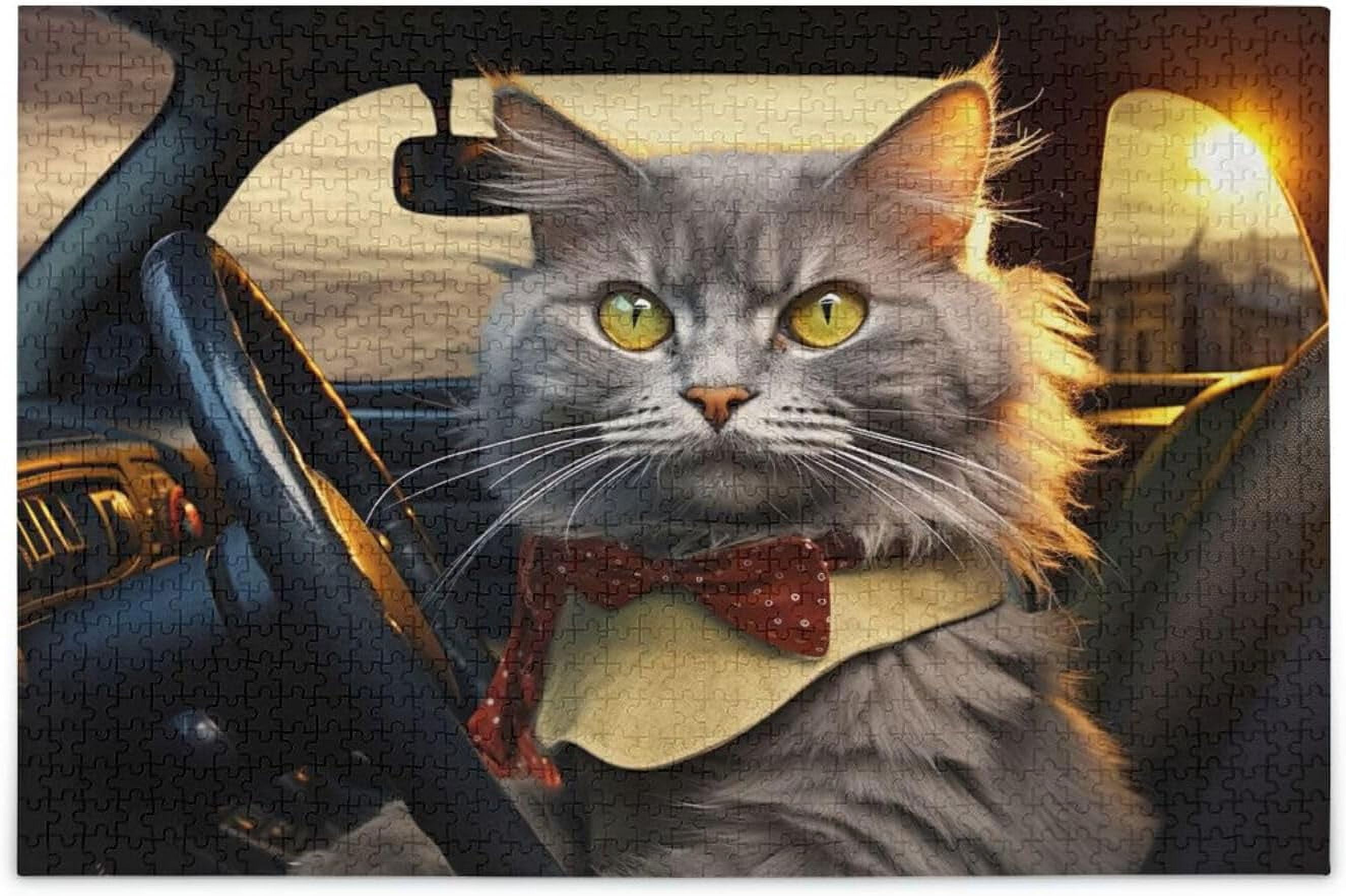 Driver Cat Puzzles for Adults 500 Pieces, Fun Puzzles for Teens Family ...