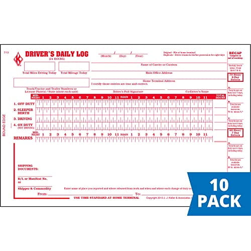 Canadian Commercial Driver Daily Log Canadian Driver's Daily Log Book ...