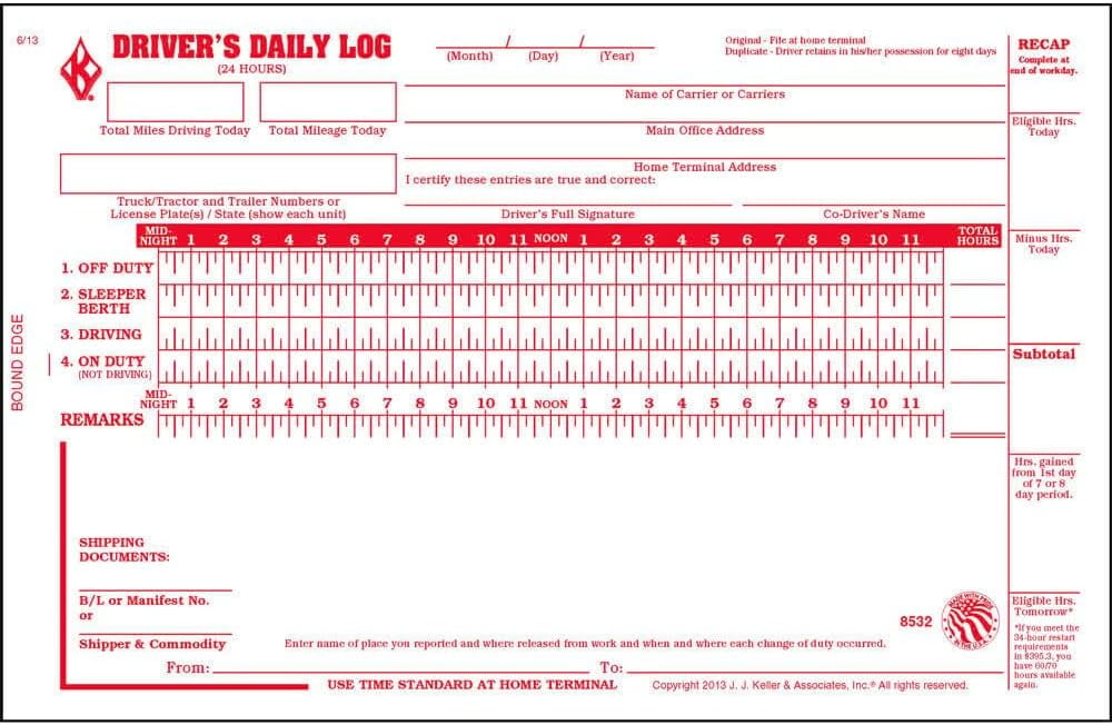 Driver Daily Log Book 10-pk. with Detailed Driver Vehicle Inspection ...