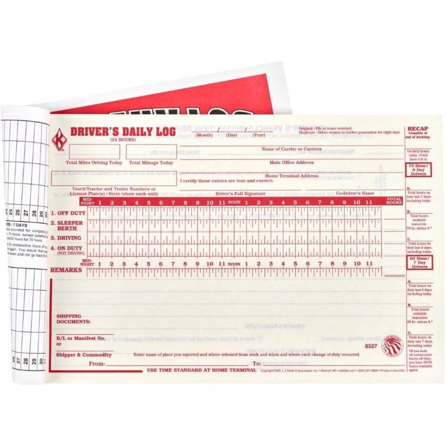 Driver Daily Log Book 5-pk. with Simplified Driver Vehicle Inspection ...