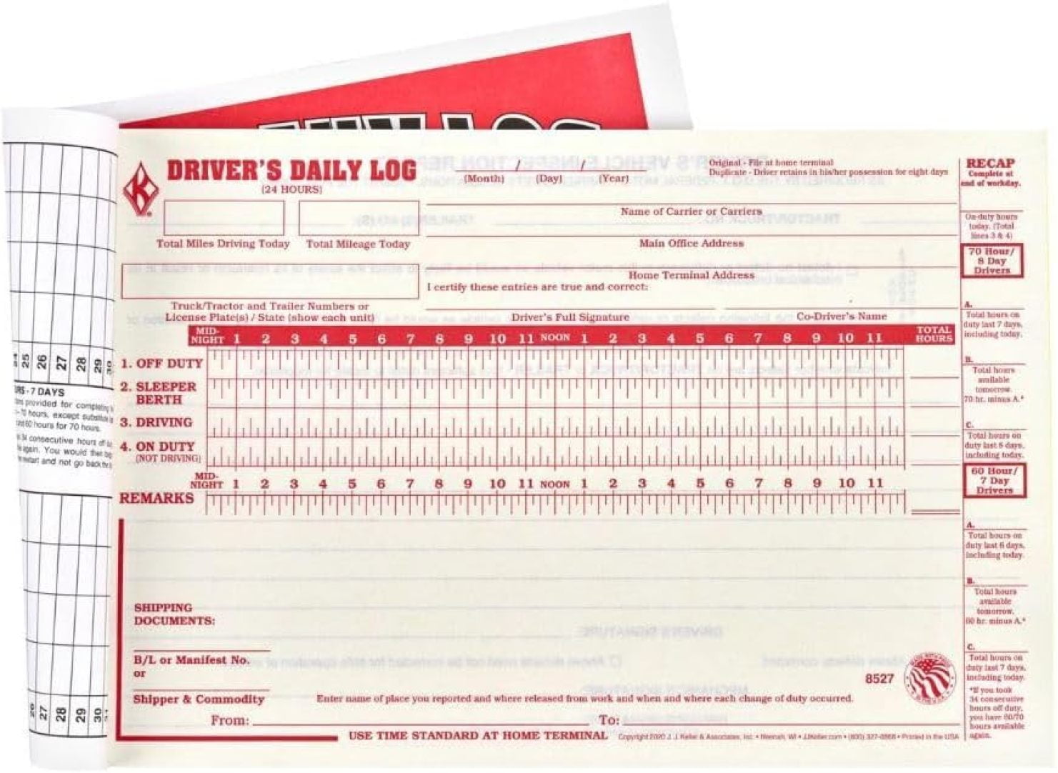 Driver Daily Log Book 5-pk. with Simplified Driver Vehicle Inspection ...