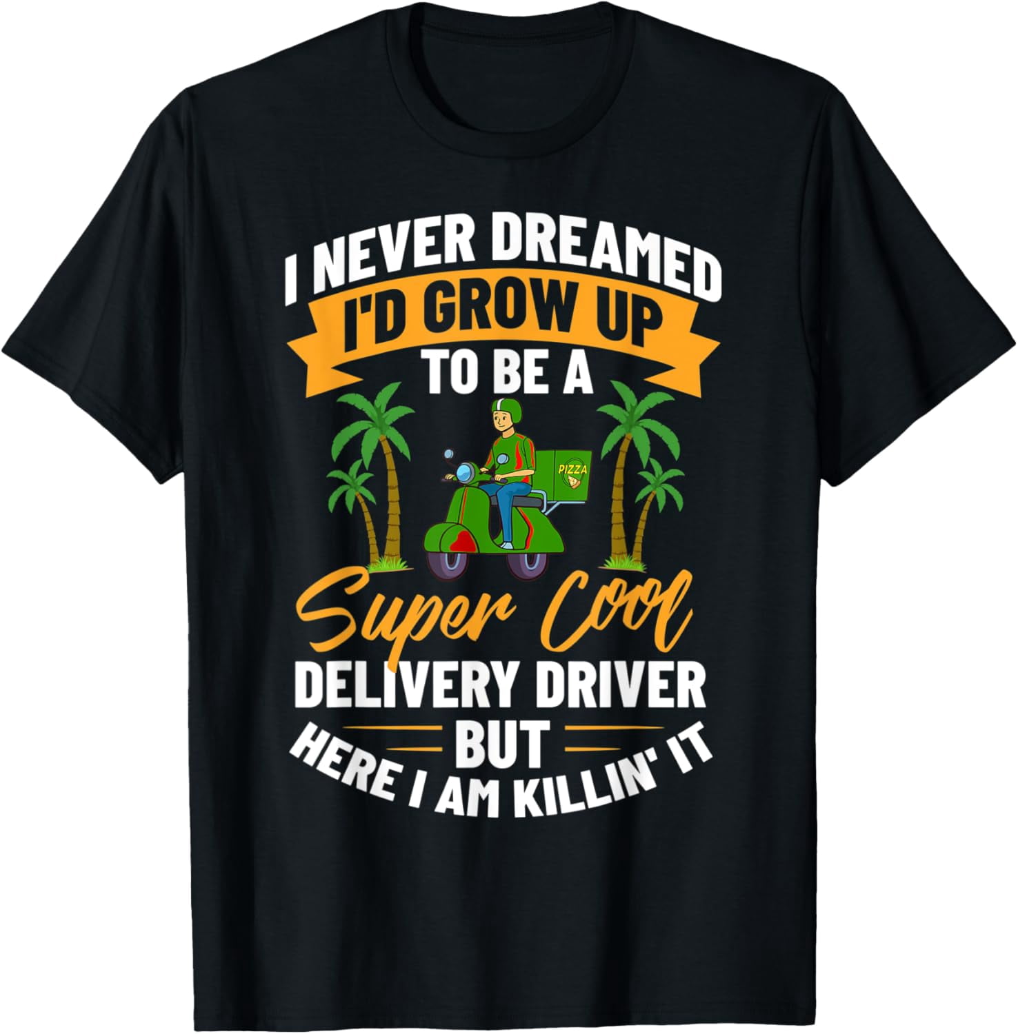 Driver Delivering Pizza Courier Thank You T-Shirt - Walmart.com