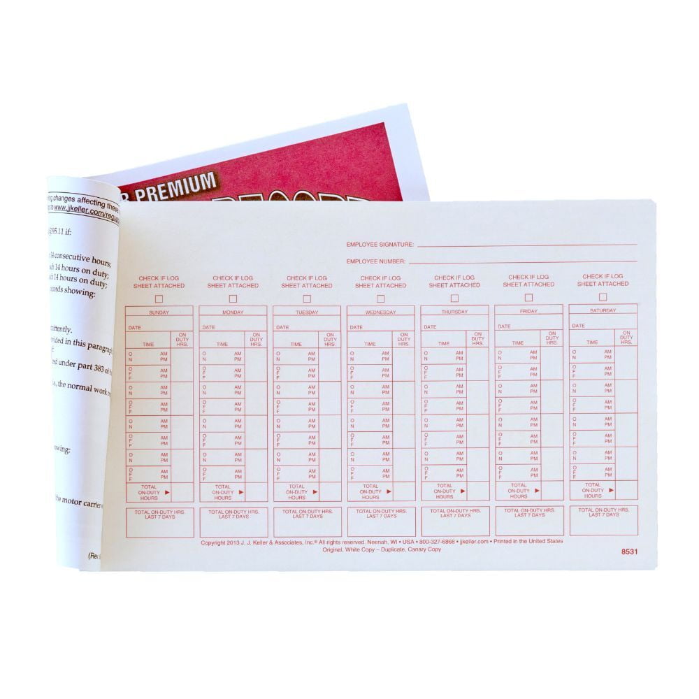 Driver Exemption Log Book 5-pk. for Short-Haul Operations - Book Format ...