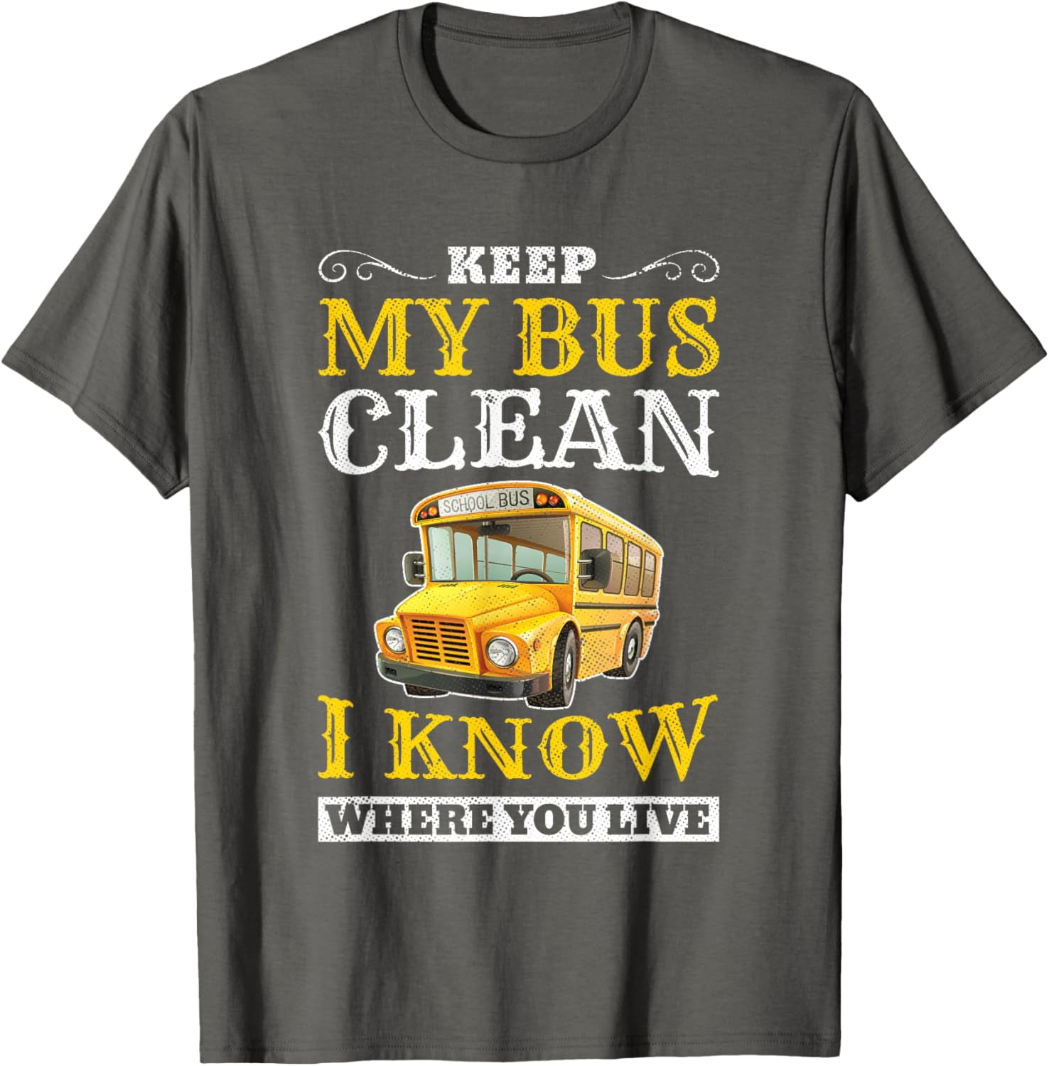 Driver Funny School Bus Driver T-Shirt100% cotton-Gray - Walmart.com