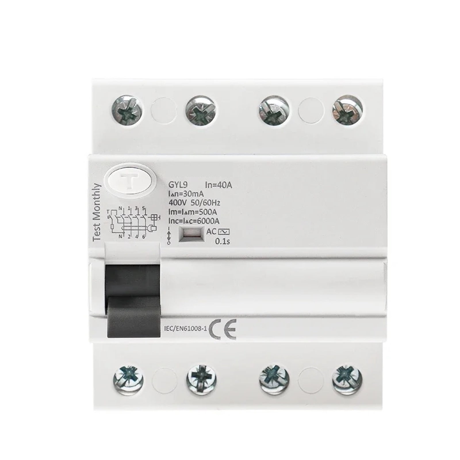 Driver GYL9 AC Residual Current Circuit Breaker Differential Breaker 4P 25A 40A 63A 100A 30mA ...