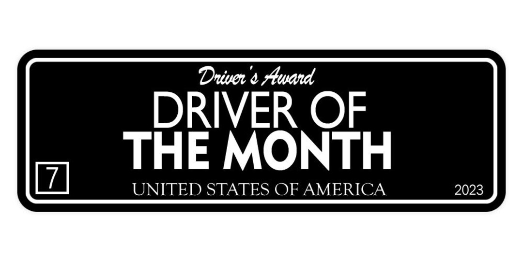 Driver Of The Month Wall Or Door Sign Sign, Signage White/Black Plastic ...