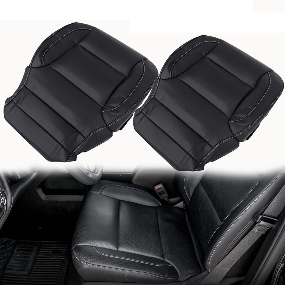 Driver & Passenger Bottom Leather Seat Cover Black For 2014 - 2019 ...