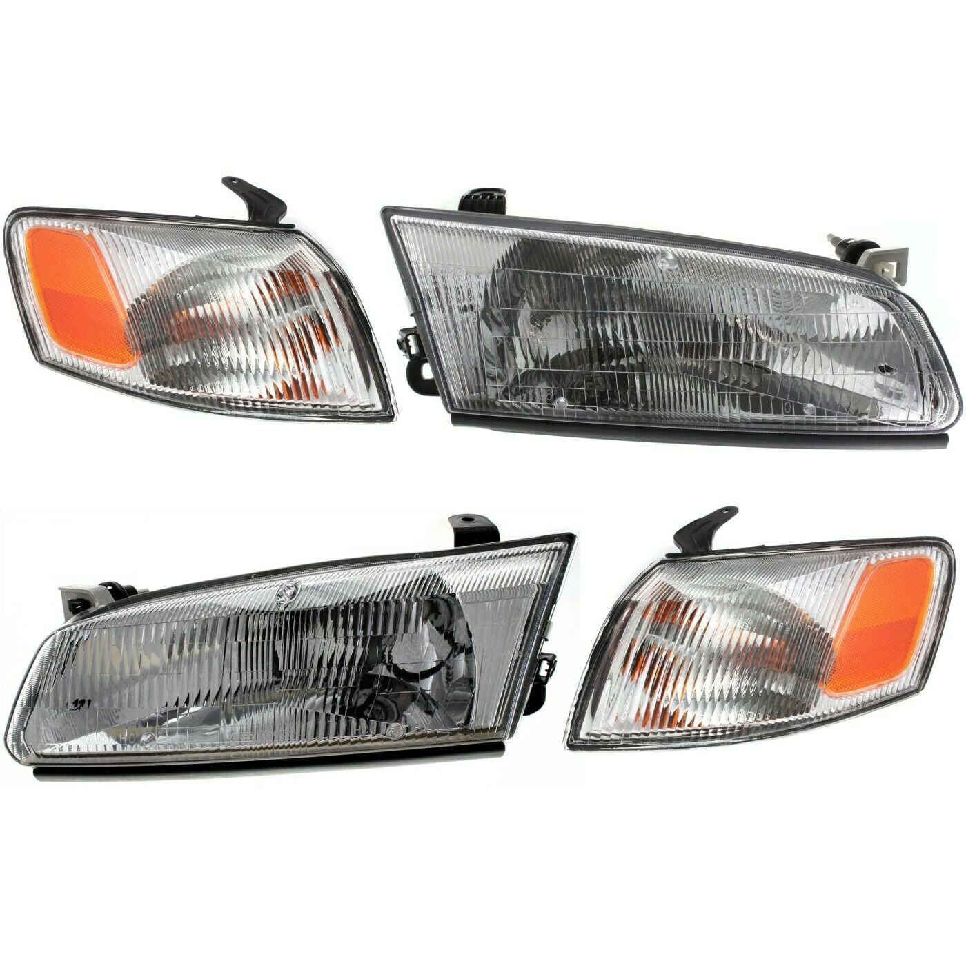 Driver & Passenger Side Headlight & Corner Light Kit For 1997-1999 ...