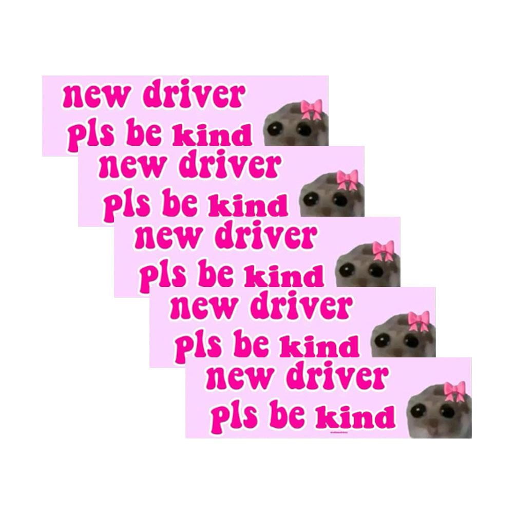Driver Pls Be Nice Sticker Funny Meme Bumper Hamster 2024 Cry Sticker ...