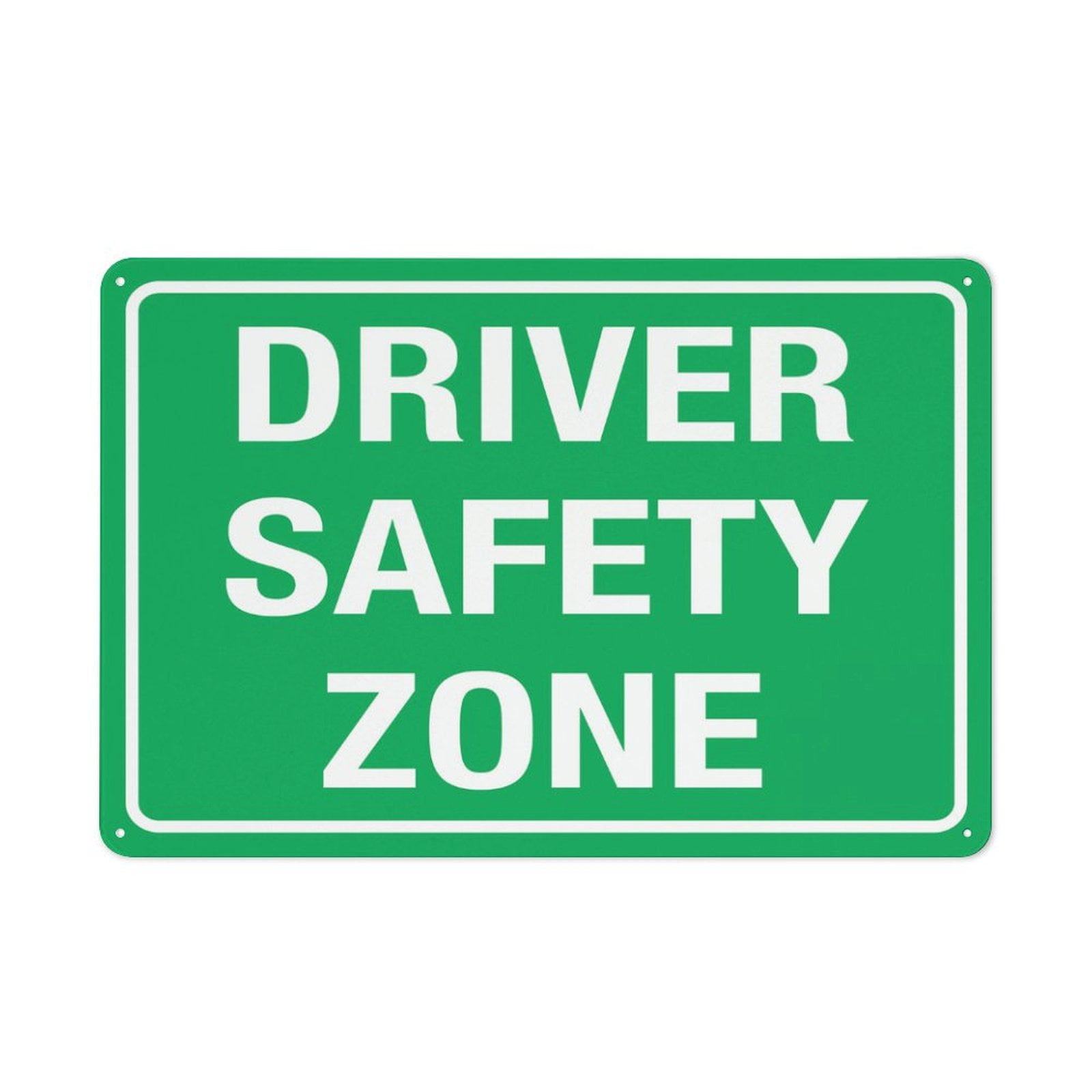 Driver Safety Zone Sign 12 X 8 Inches Aluminum Metal Warning Signage ...