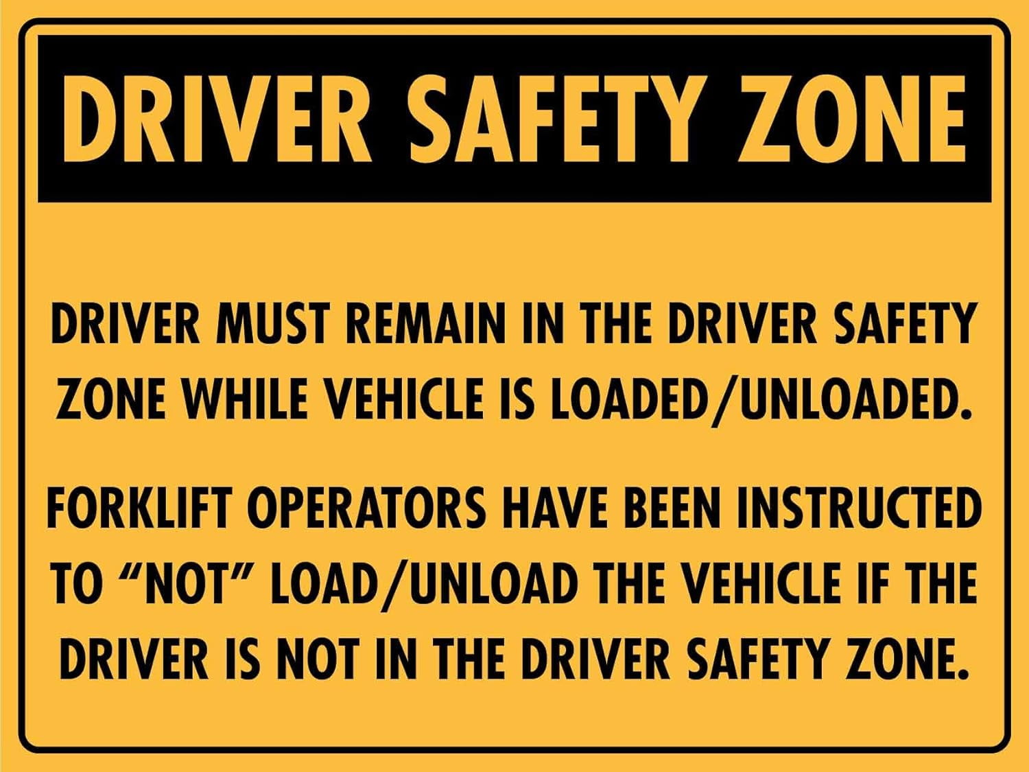 Driver Safety Zone Sign Warning Signage 8 X 12 Inch Metal Tin Sign ...