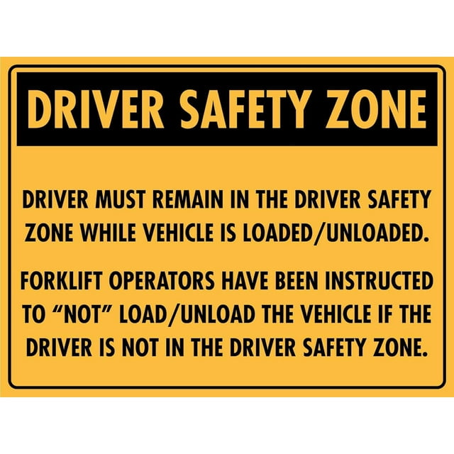 Driver Safety Zone Sign Warning Signage 8 X 12 Inch Metal Tin Sign ...
