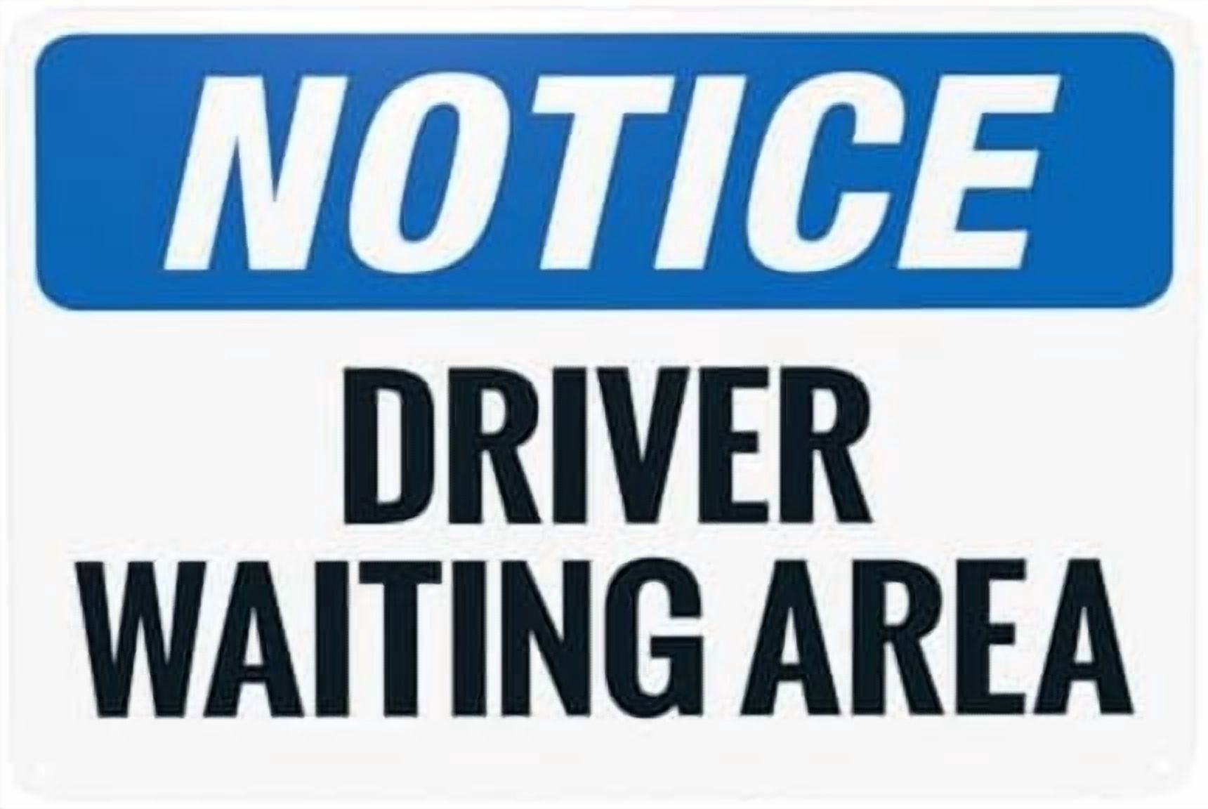 Driver Waiting Area Warning Sign, Truck Metal Signs for Home Business ...