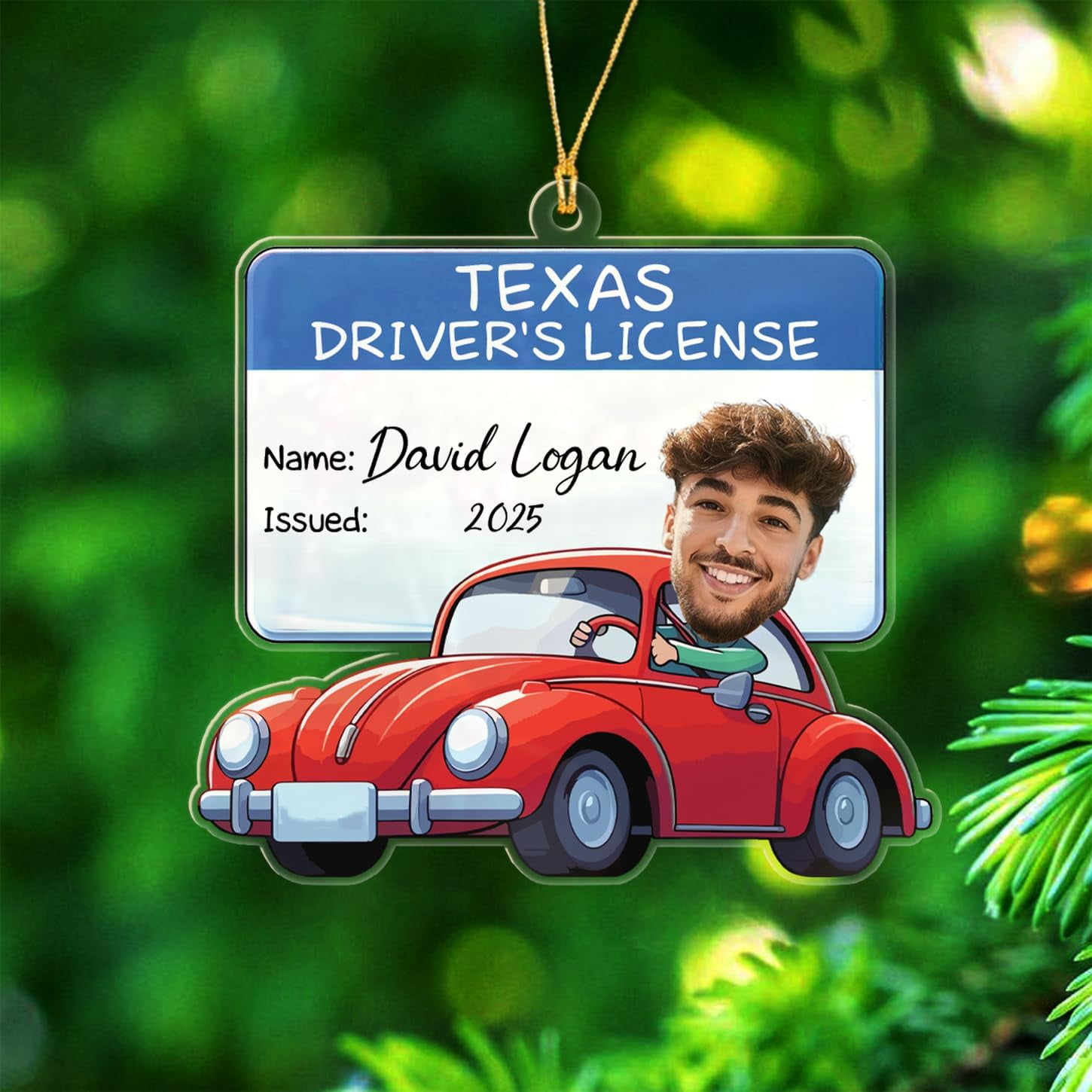 Driver's License Shaped Christmas Ornament 2025, Gift for Son Daughter ...