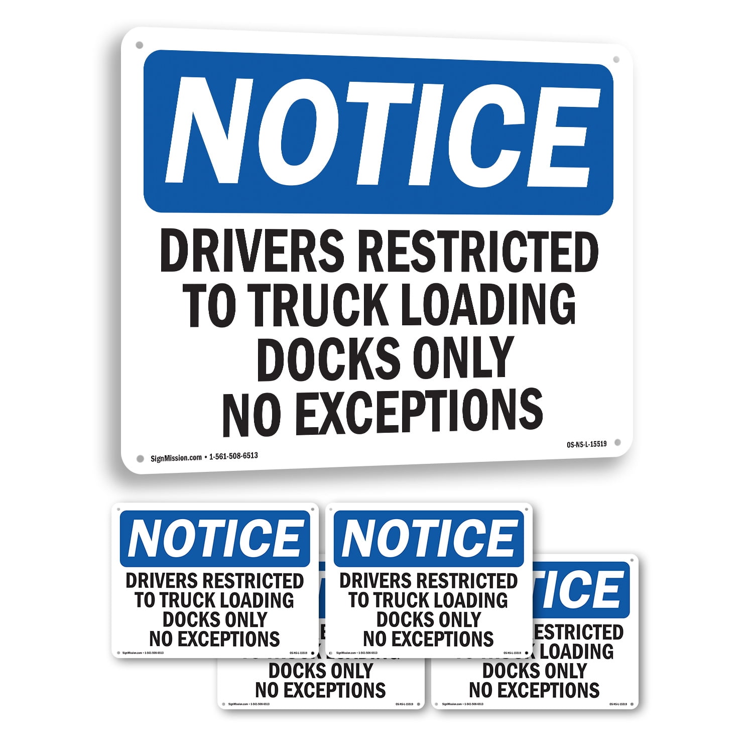 Drivers Restricted To Truck Loading Dock OSHA Notice Aluminum Sign 10 ...