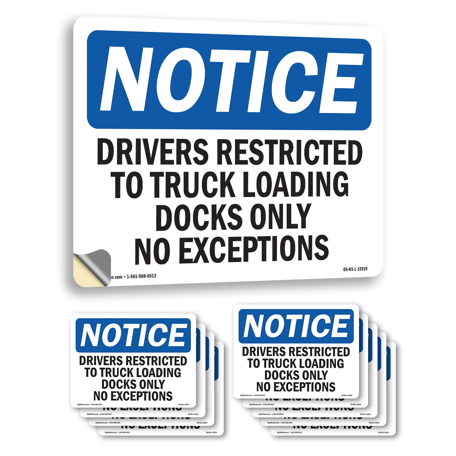 Drivers Restricted To Truck Loading Dock OSHA Notice Vinyl Decal Label ...