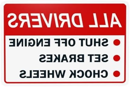 Drivers Shut Off Engine Set Breaks Chock Wheel Warning Sign, Truck ...