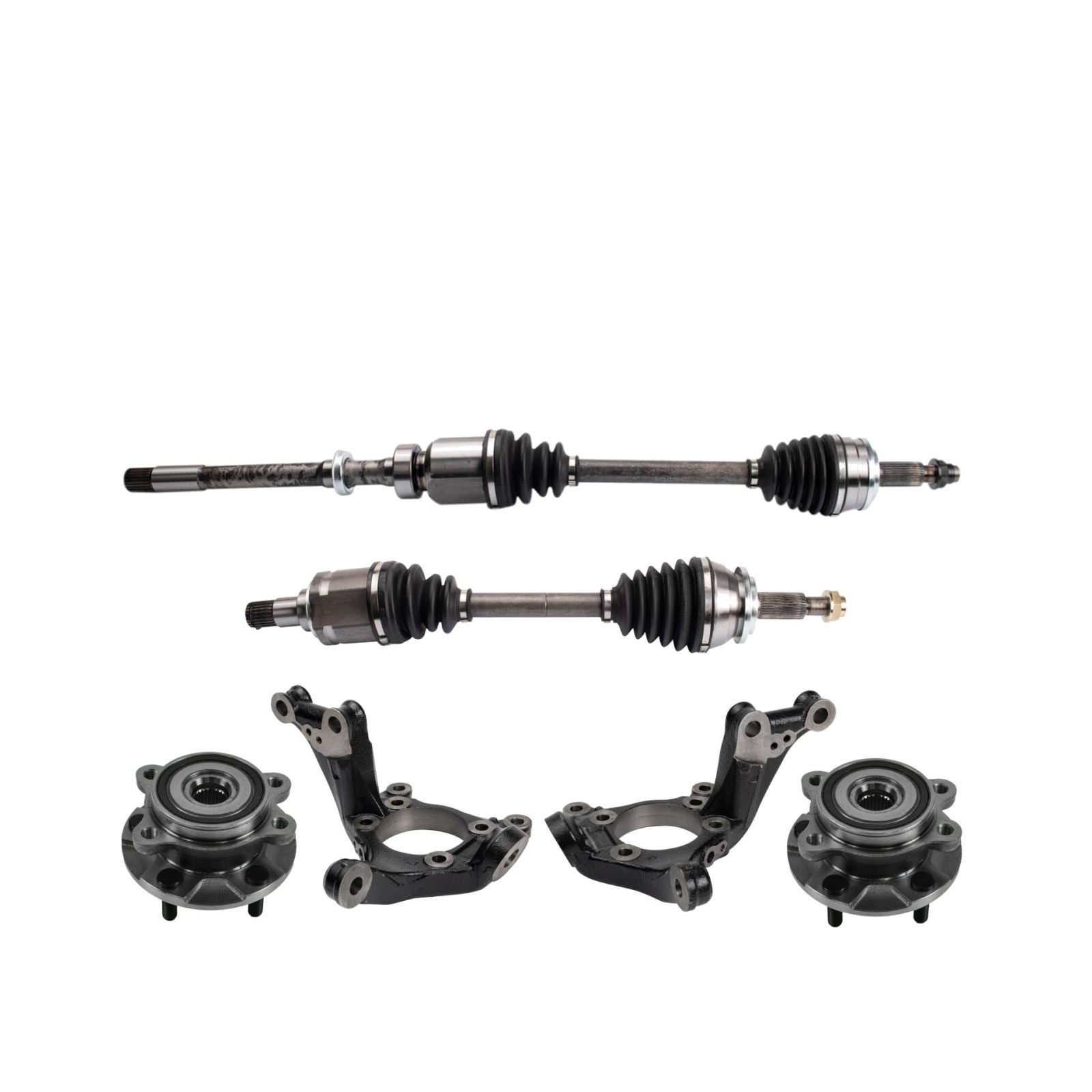 Drivetrain Kit for Front Axle Assembly - (2) Front CV Axles, Knuckles ...