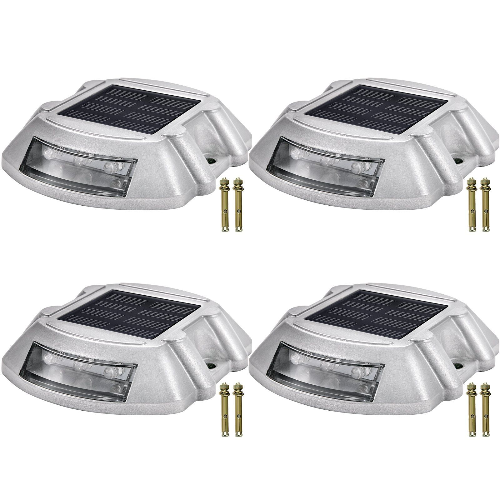 Driveway Lights 4-Pack Solar Driveway Lights Bright White with Screw ...