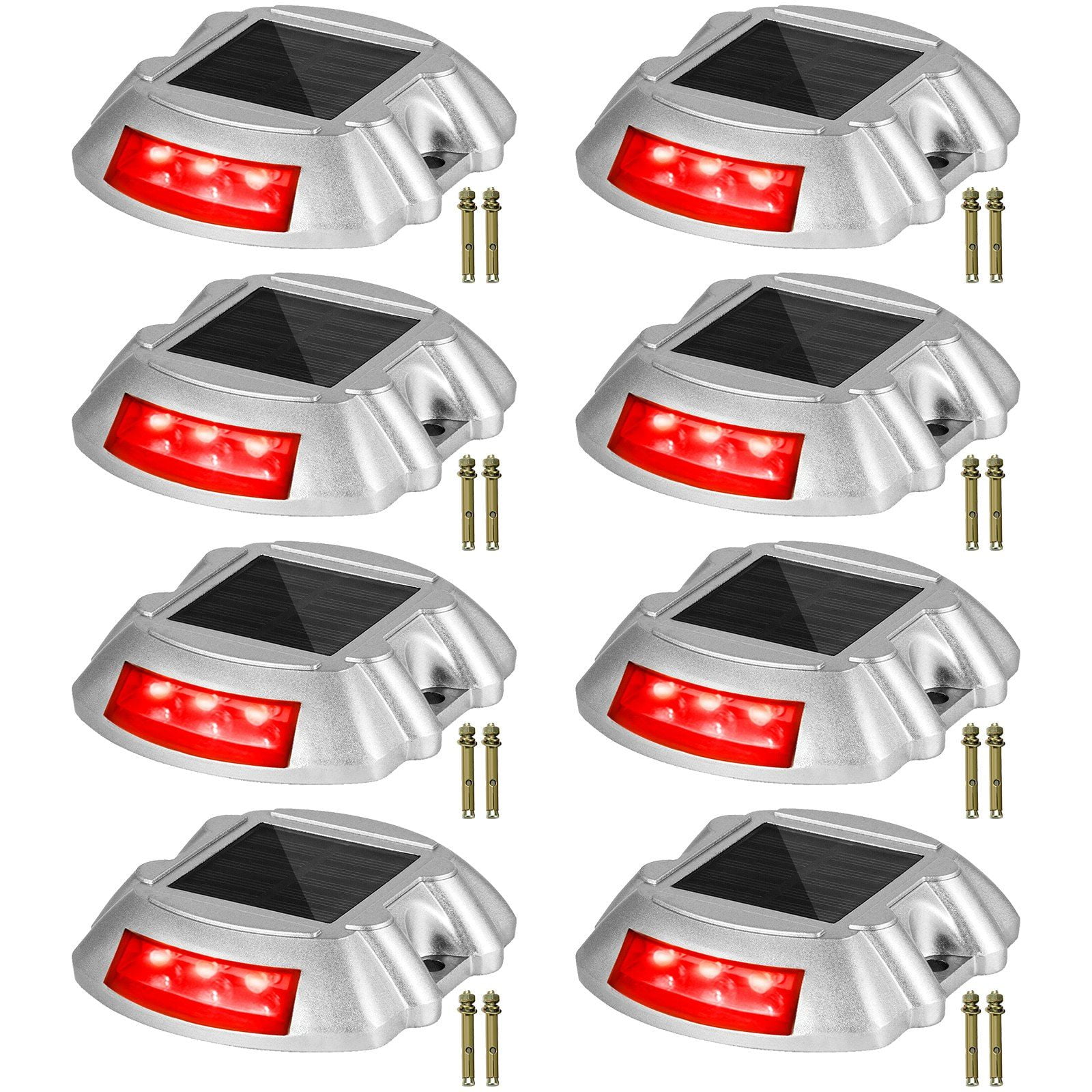 Driveway Lights, 8-Pack Solar Driveway Lights with Switch Button, Solar ...