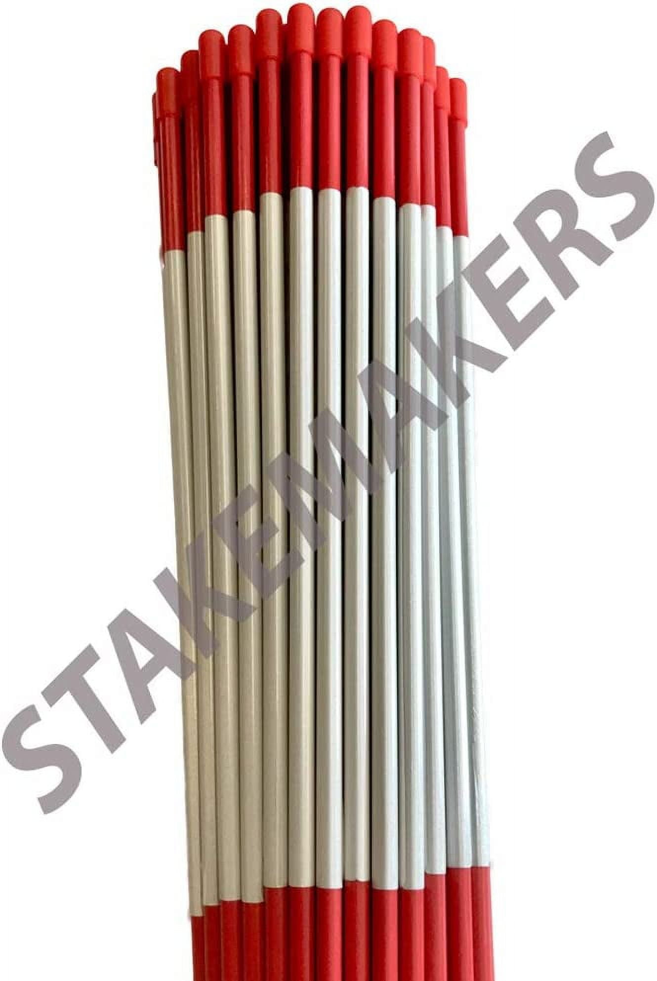 Driveway Markers, Red, 10 Pack, 4' x 5/16", Snow Stakes, Plow Stakes ...